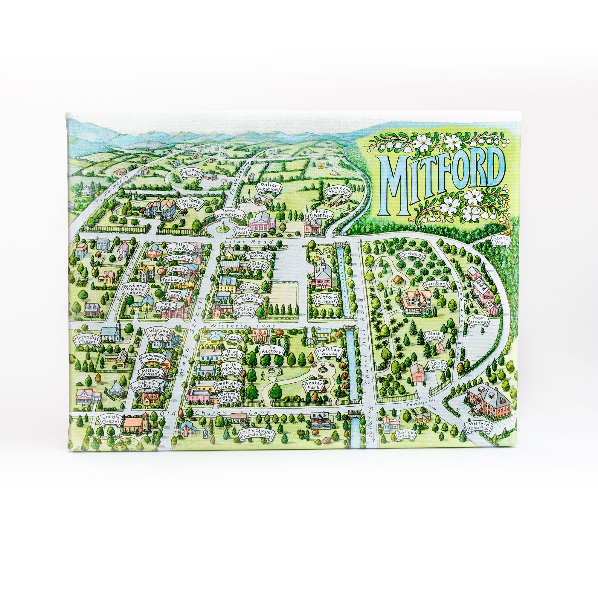 Mitford Map on Canvas | The Mitford Museum